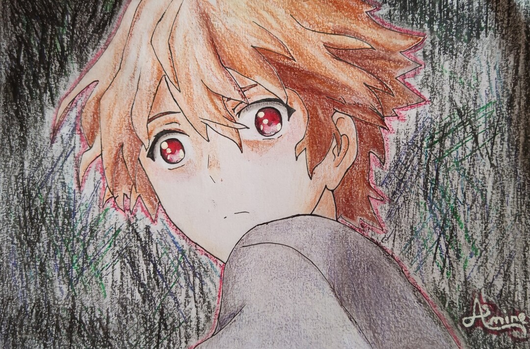 Shu Anime Drawing - Guilty Crown (A5 Format) - Etsy