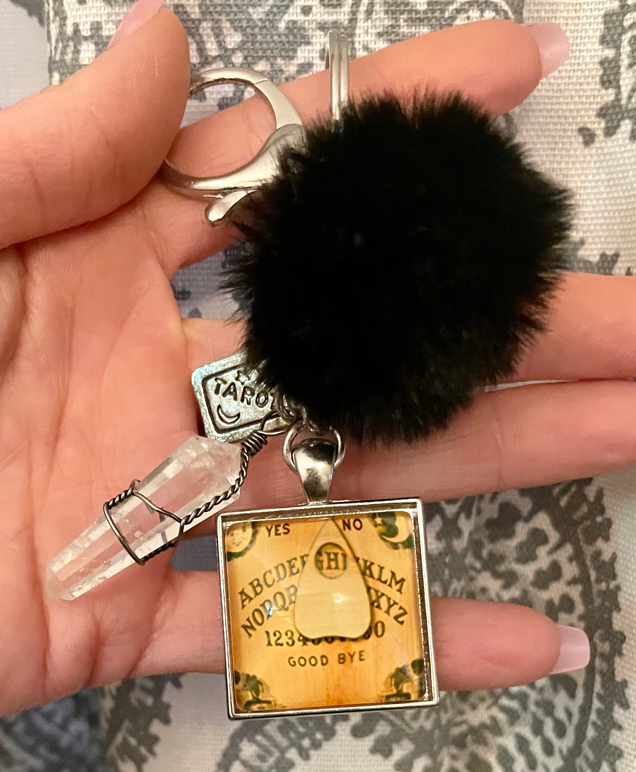 Ouija & Mini Mink Puff Keychain - Etsy