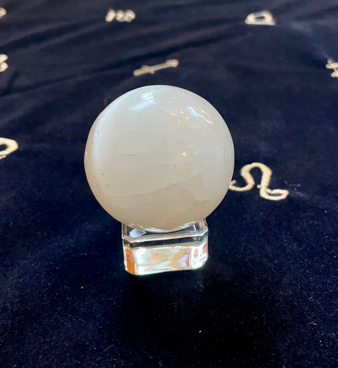 Selenite Sphere W/ Stand - Etsy