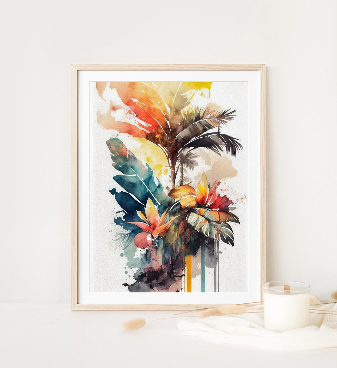 Tropical Watercolor Floral - Tropical Flowers - Tropical Leaves ...