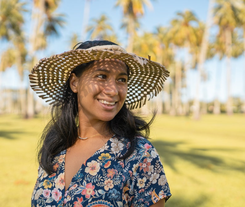 Maimiti Tahiti Lauhala Papale, Tahitian Handmade Paeore Hat, Made in ...