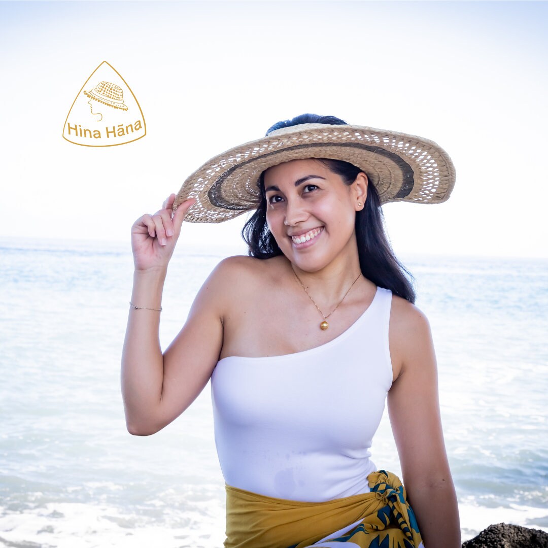 Anihei Tahiti Lauhala Papale, Tahitian Handmade Paeore Hat, Made in ...