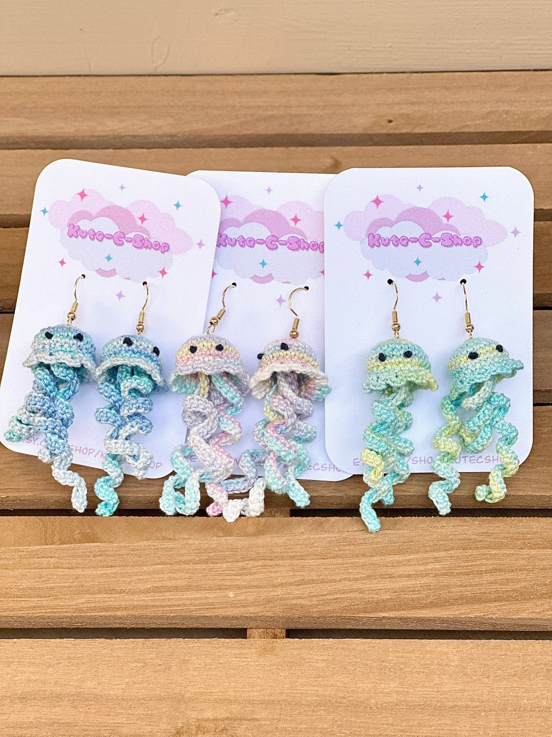 Jellyfish Crochet, Earring Accessories, Cute Earrings, Handmade ...