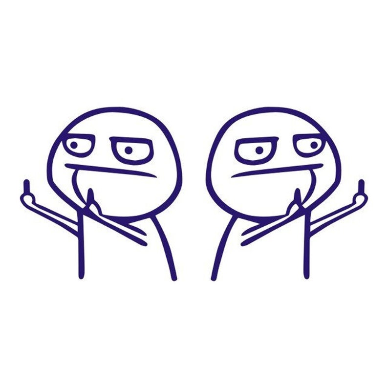 2pce Cartoon Middle Finger Car Sticker, Funny Bumper Sticker, up Yours ...