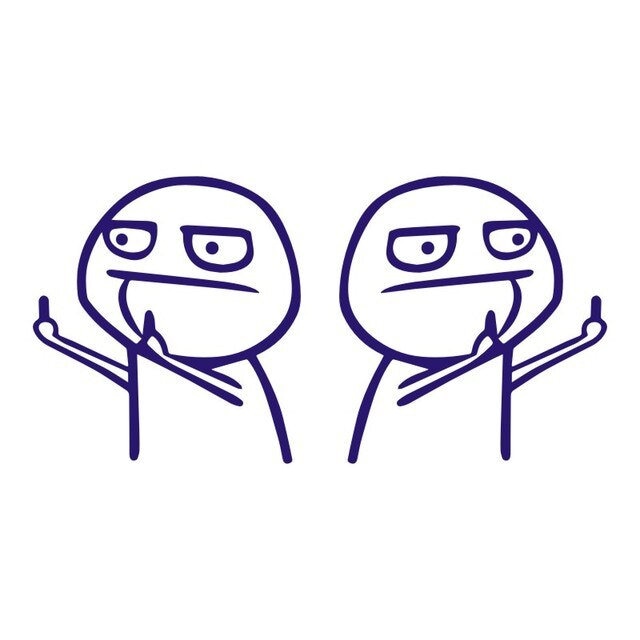 2pce Cartoon Middle Finger Car Sticker, Funny Bumper Sticker, up Yours ...