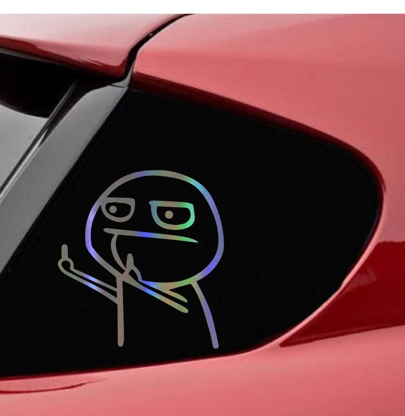 2pce Cartoon Middle Finger Car Sticker Funny Bumper Sticker - Etsy