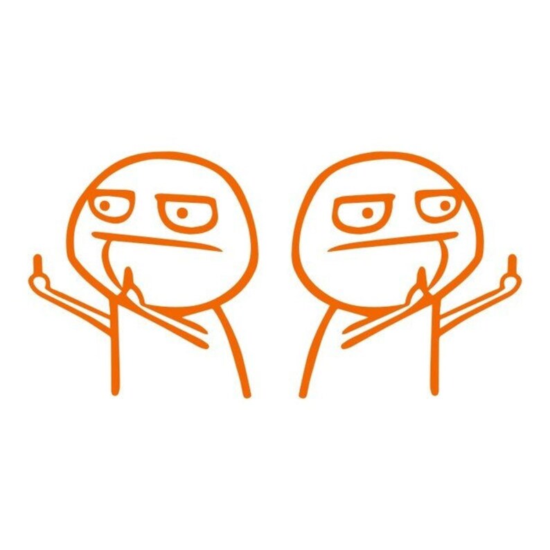 2pce Cartoon Middle Finger Car Sticker, Funny Bumper Sticker, up Yours ...
