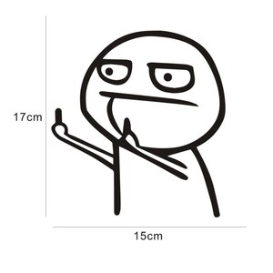 2pce Cartoon Middle Finger Car Sticker, Funny Bumper Sticker, up Yours ...