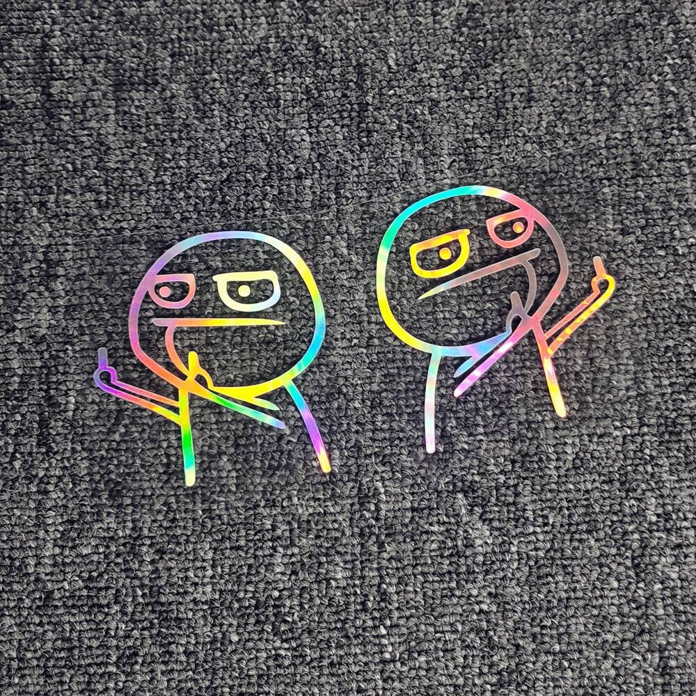 2pce Cartoon Middle Finger Car Sticker, Funny Bumper Sticker, up Yours ...