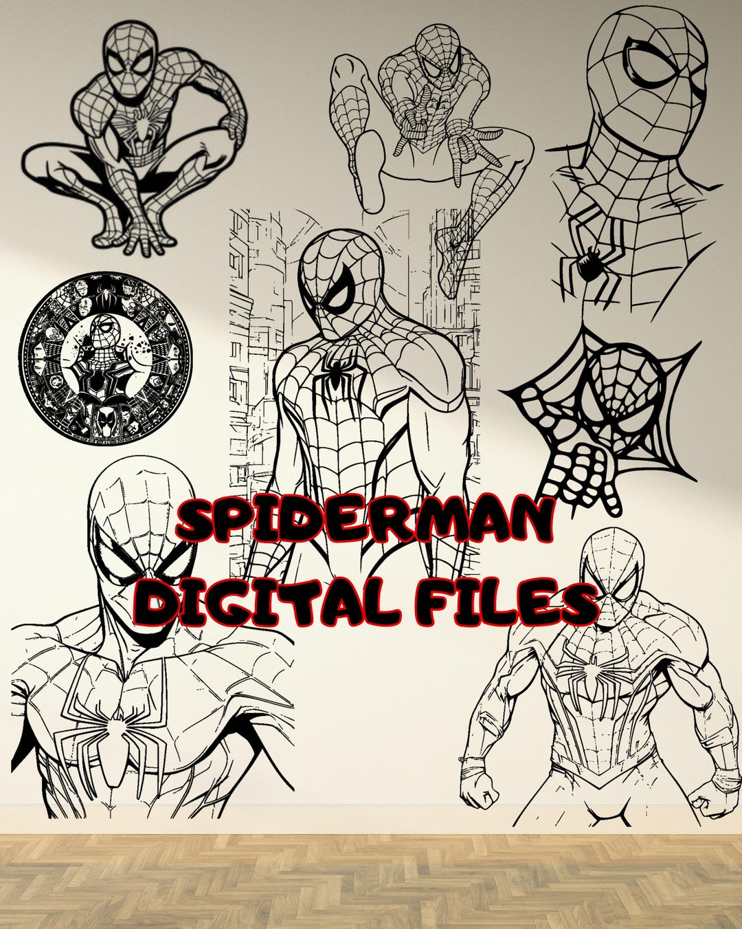Spiderman Digital File for Laser and CNC 8 Piece | Dxf Svg Eps Pdf ...