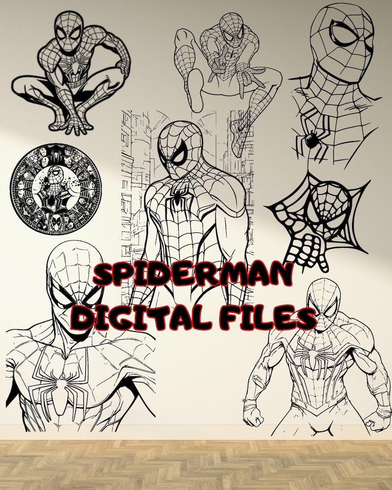 Spiderman Digital File for Laser and CNC 8 Piece | Dxf Svg Eps Pdf ...