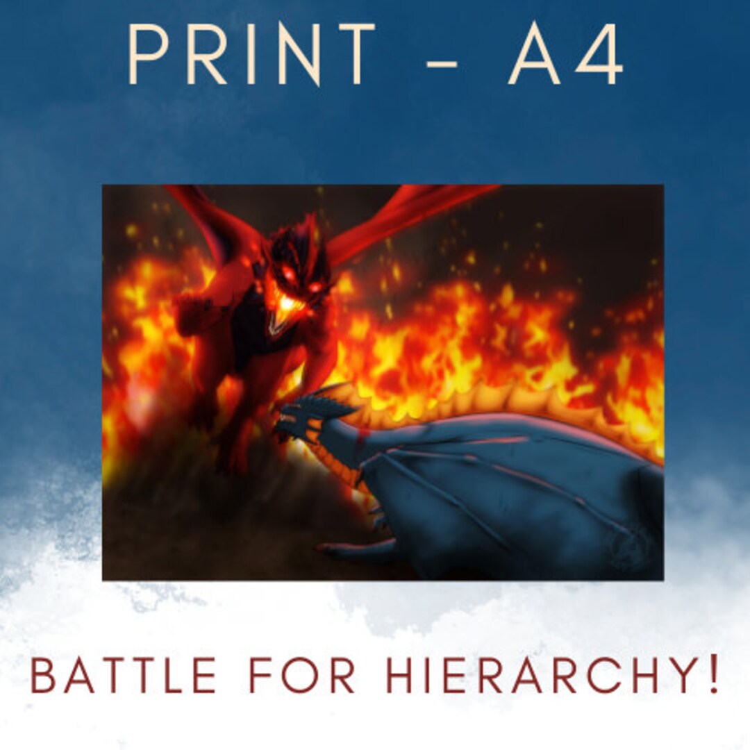 A4 Dragon Battle for Hierarchy - Etsy