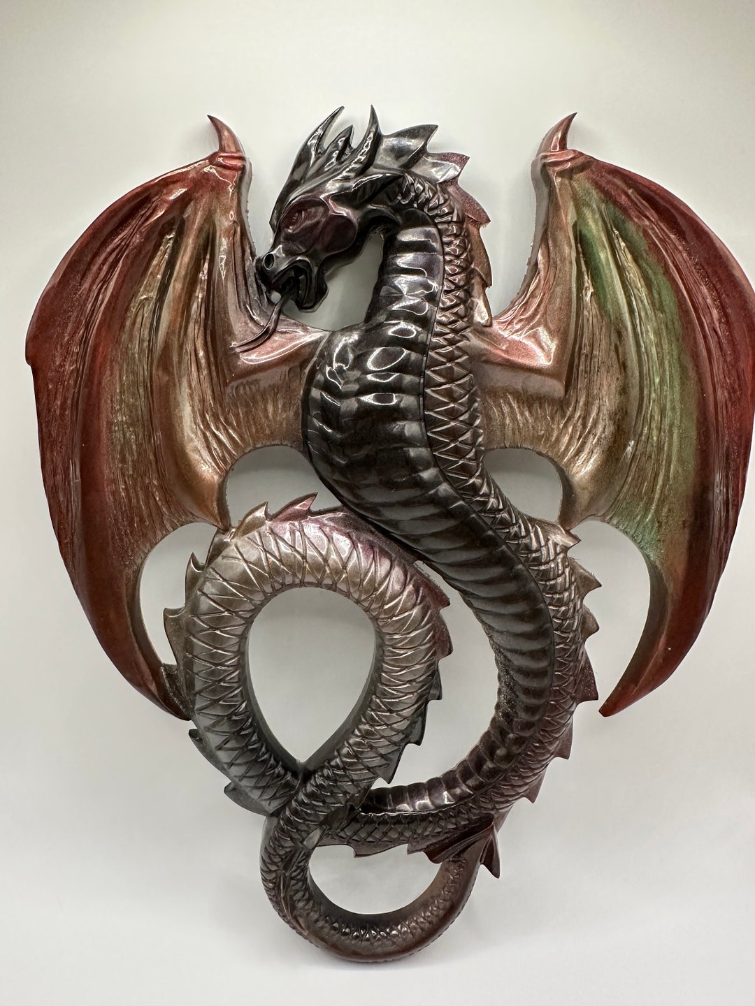 Black Resin Dragon Wall Plaque - Etsy