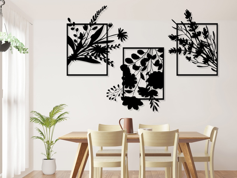 Flowers Metal Wall Art Svg , Dxf, Eps, Png and Pdf | Laser Cut, Plasma ...