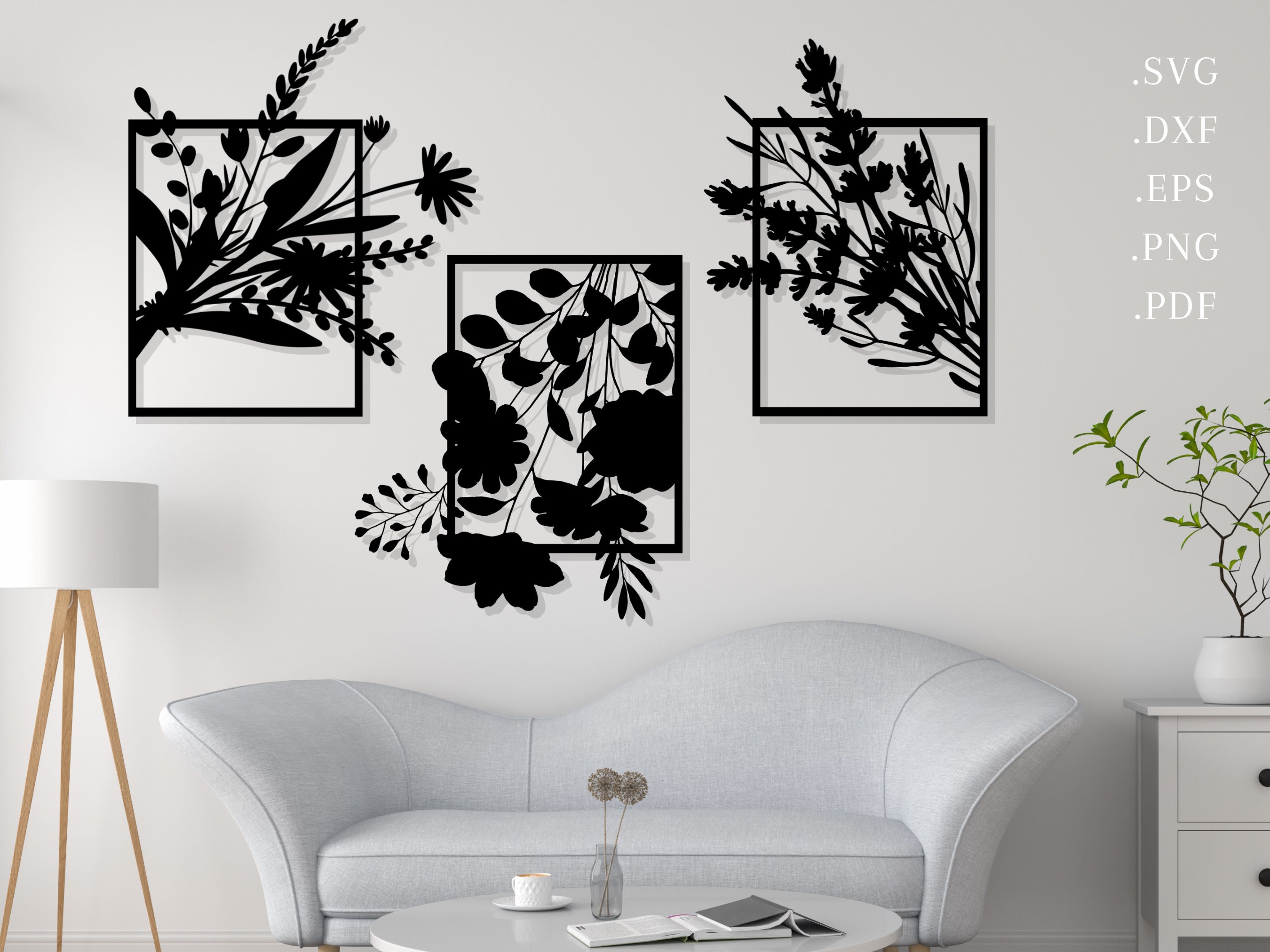 Flowers Metal Wall Art Svg , Dxf, Eps, Png and Pdf | Laser Cut, Plasma ...