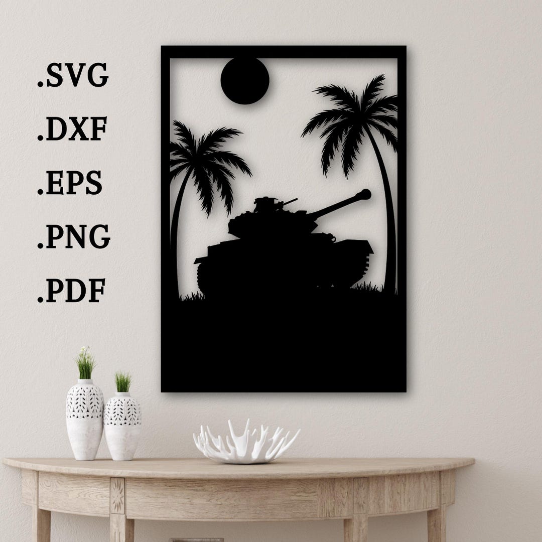 Tank Metal Wall Art Svg , Dxf, Eps, Png and Pdf | Laser Cut, Plasma Cut ...