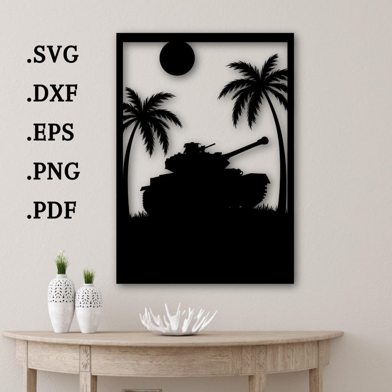 Tank Metal Wall Art Svg , Dxf, Eps, Png and Pdf Laser Cut, Plasma Cut ...