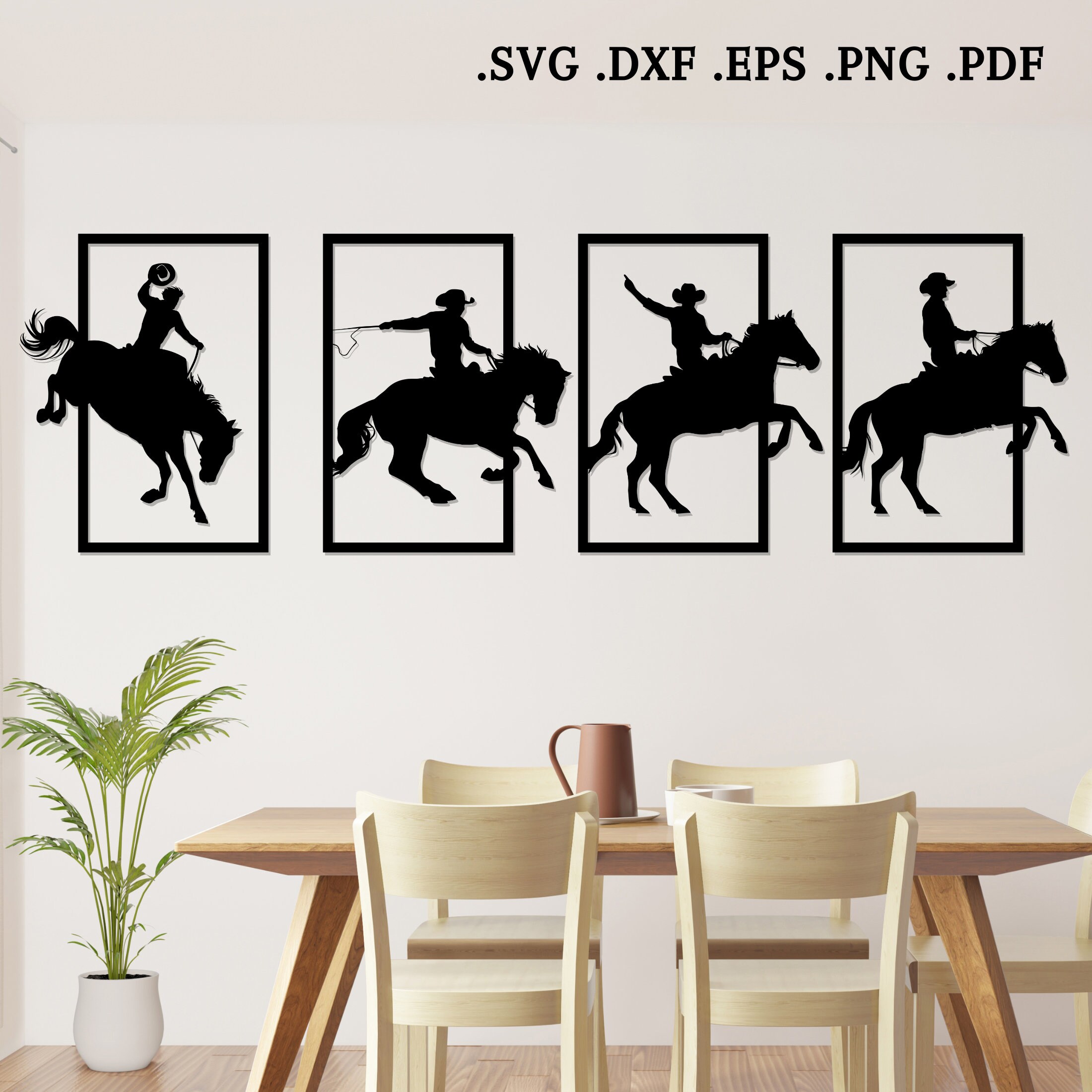 Rodeo Metal Wall Art Svg , Dxf, Eps, Png and Pdf Laser Cut, Plasma Cut ...
