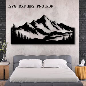 Mountains Wall Panel SVG DXF | Laser & Plasma Cut Design for CNC ...