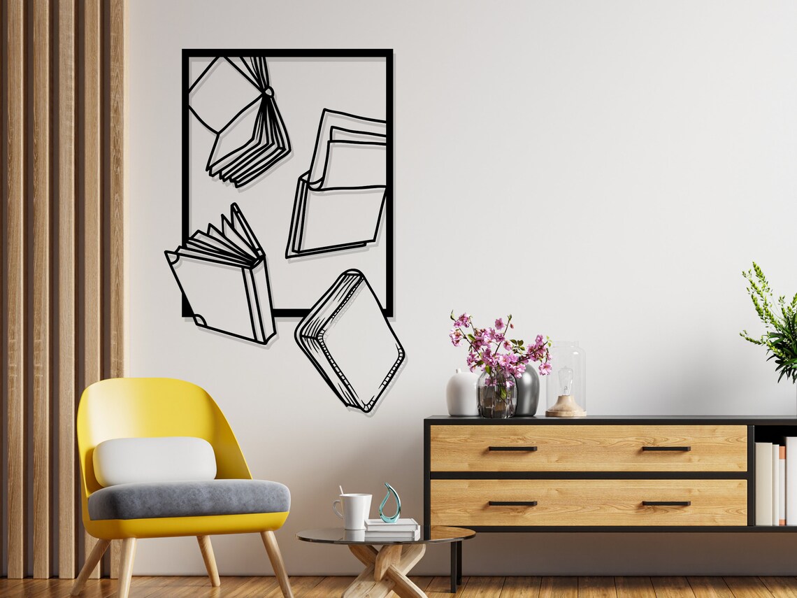 Books Metal Wall Art Svg , Dxf, Eps, Png and Pdf | Laser Cut, Plasma ...
