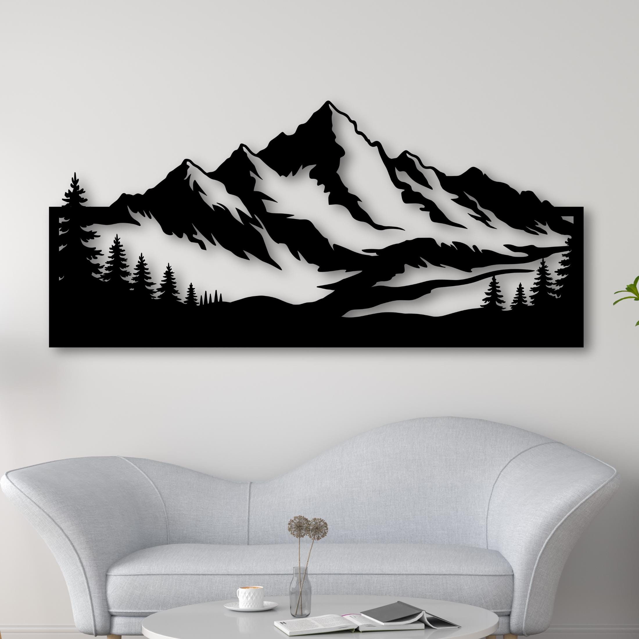 Mountains Wall Panel SVG DXF | Laser & Plasma Cut Design for CNC ...