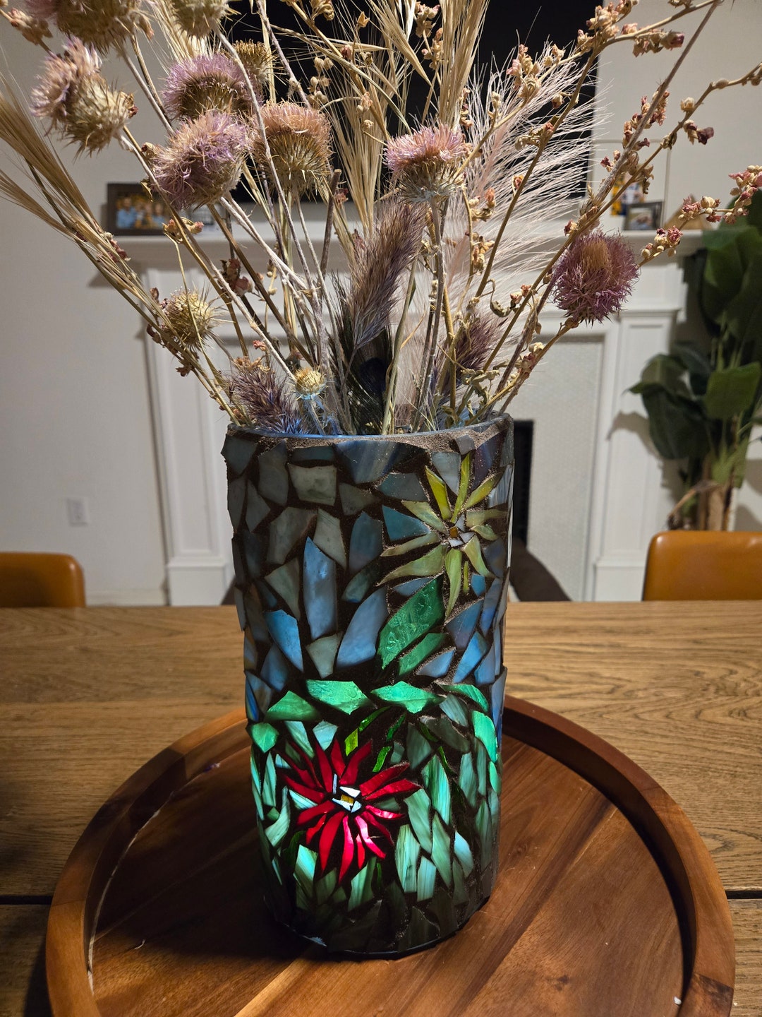 Radiant Stained Glass Mosaic Lamp - Handcrafted - Etsy