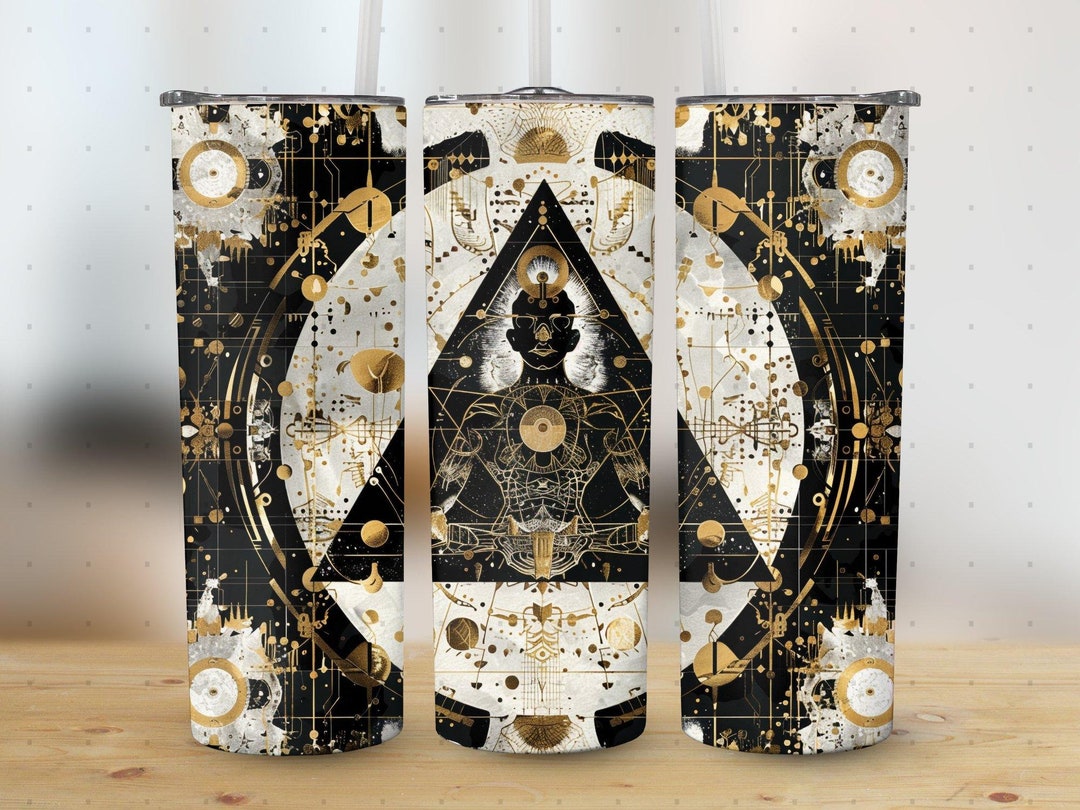 Neutral Sacred Geometry 20oz Sublimation Tumbler Wrap Design Skinny ...