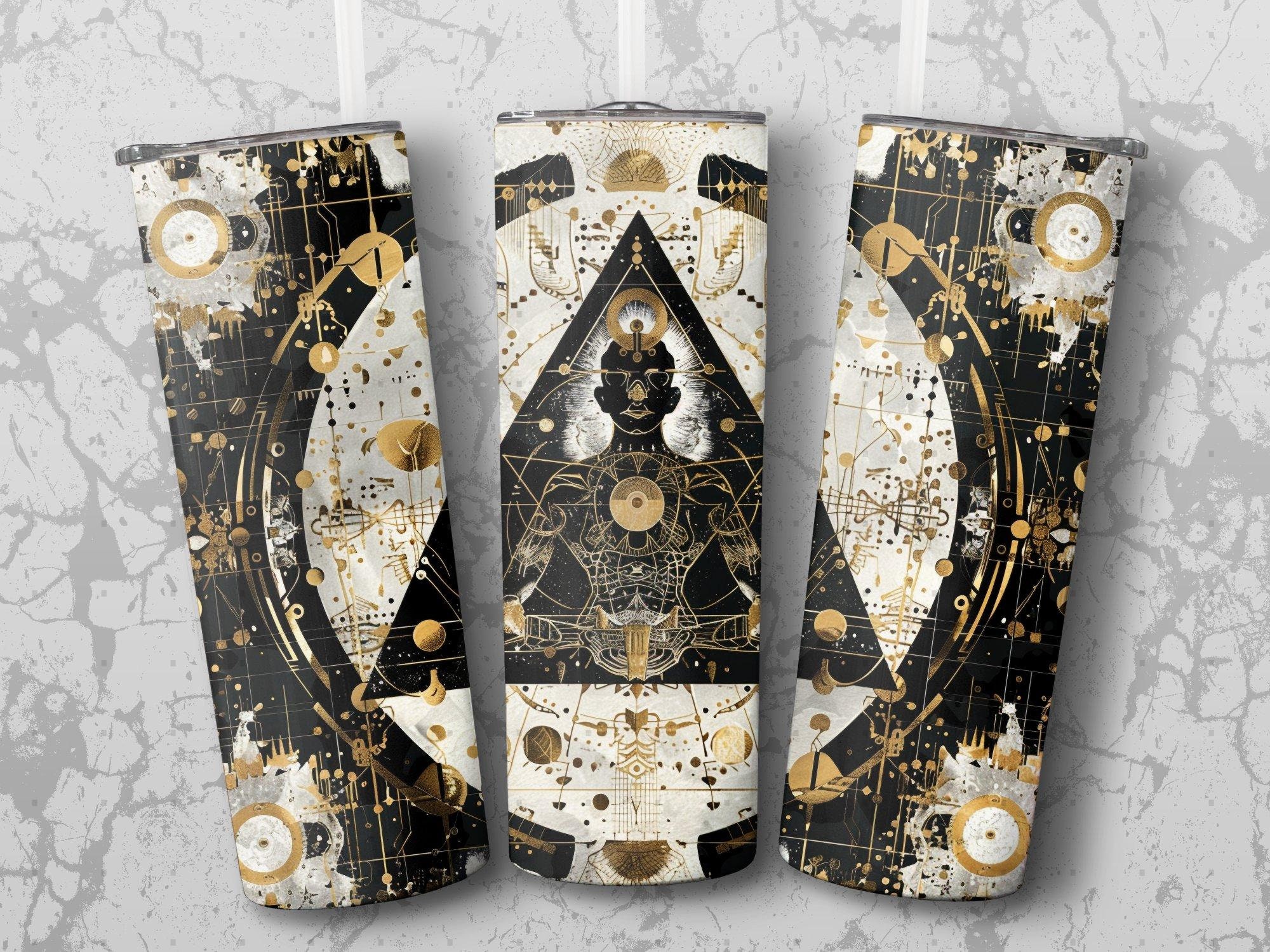 Neutral Sacred Geometry 20oz Sublimation Tumbler Wrap Design Skinny ...
