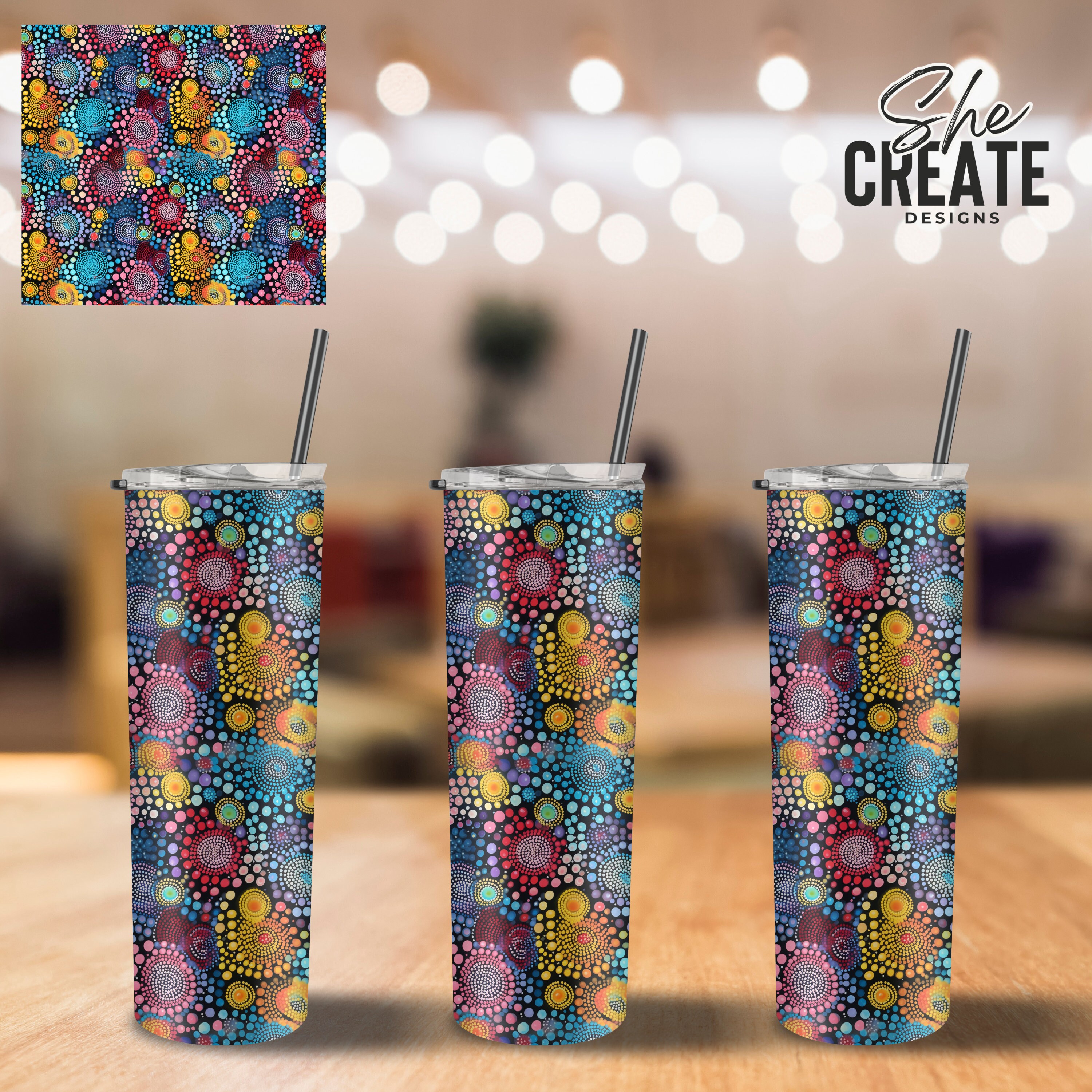 Colorful Aboriginal Pattern Sublimation Design Wrap Seamless Straight ...