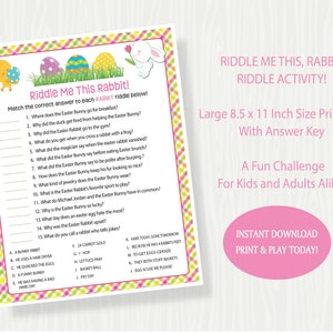 EASTER RIDDLE ME This Activity, Easter Riddle Game for Kids or Adults ...