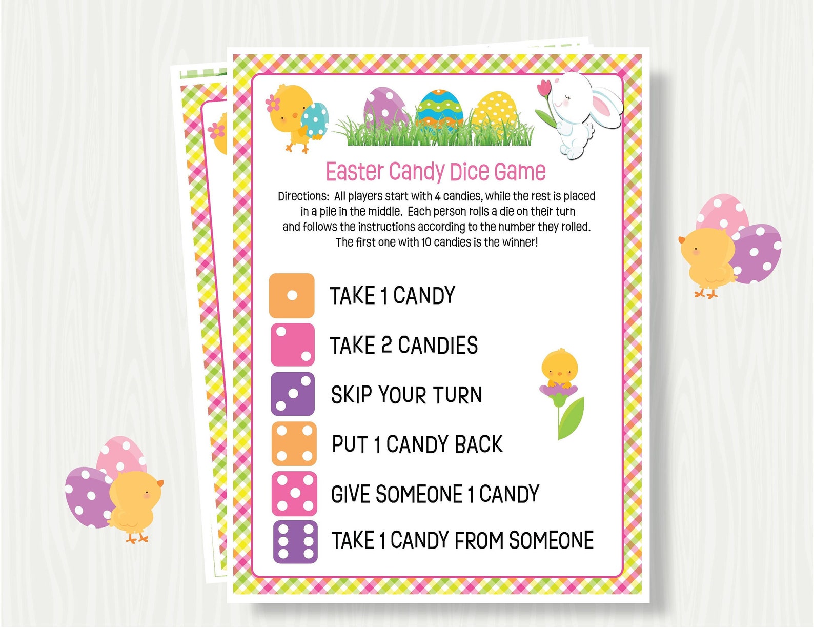 EASTER CANDY DICE Game, Printable Easter Game for Kids, Classroom Game ...