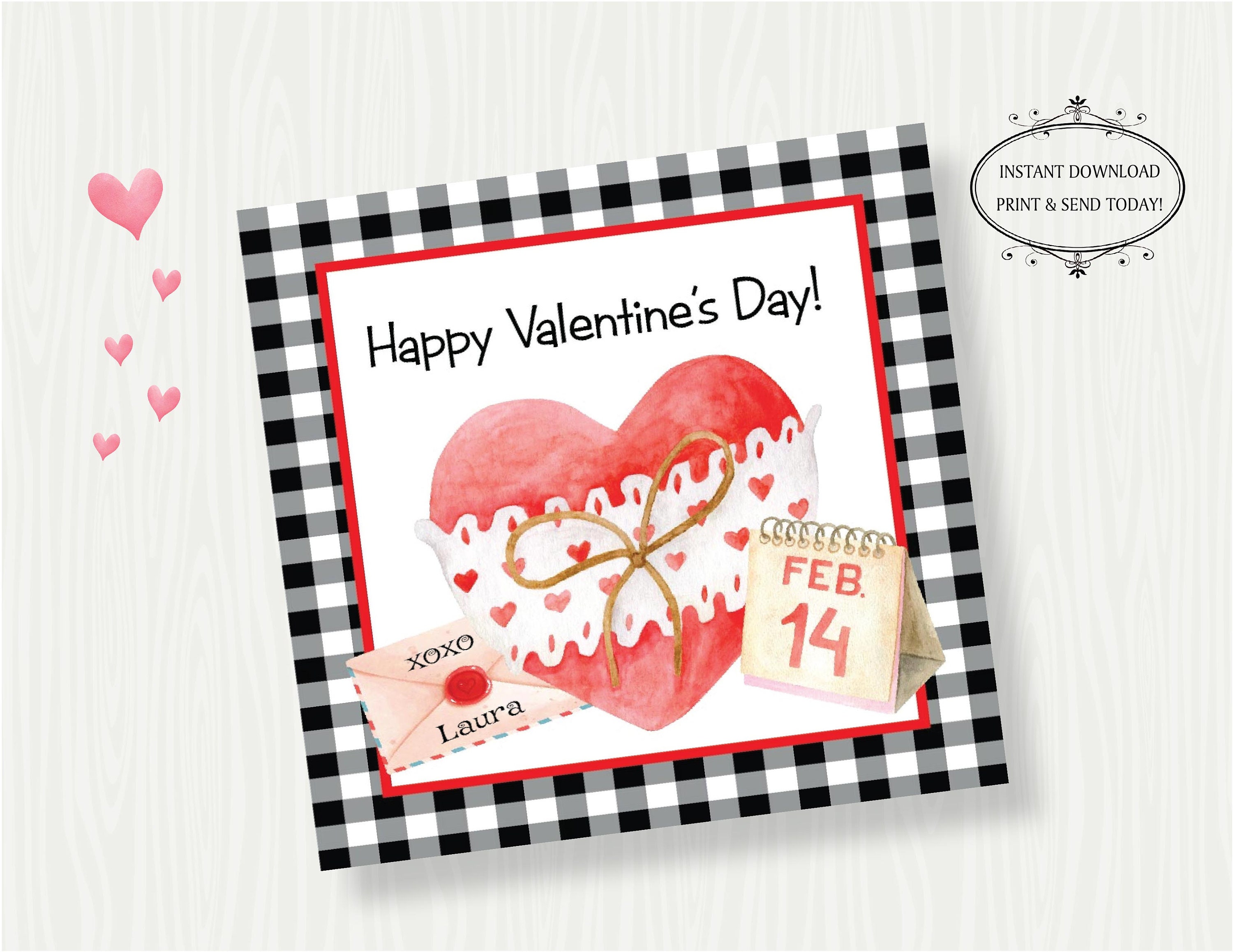 PRINTABLE HEART VALENTINE, Editable Classroom Valentine Tag, Valentine ...