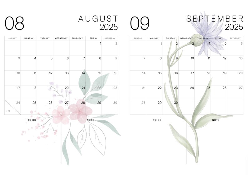 2025 in Full Bloom: Your Floral Calendar | Calendar Template | 2025 ...
