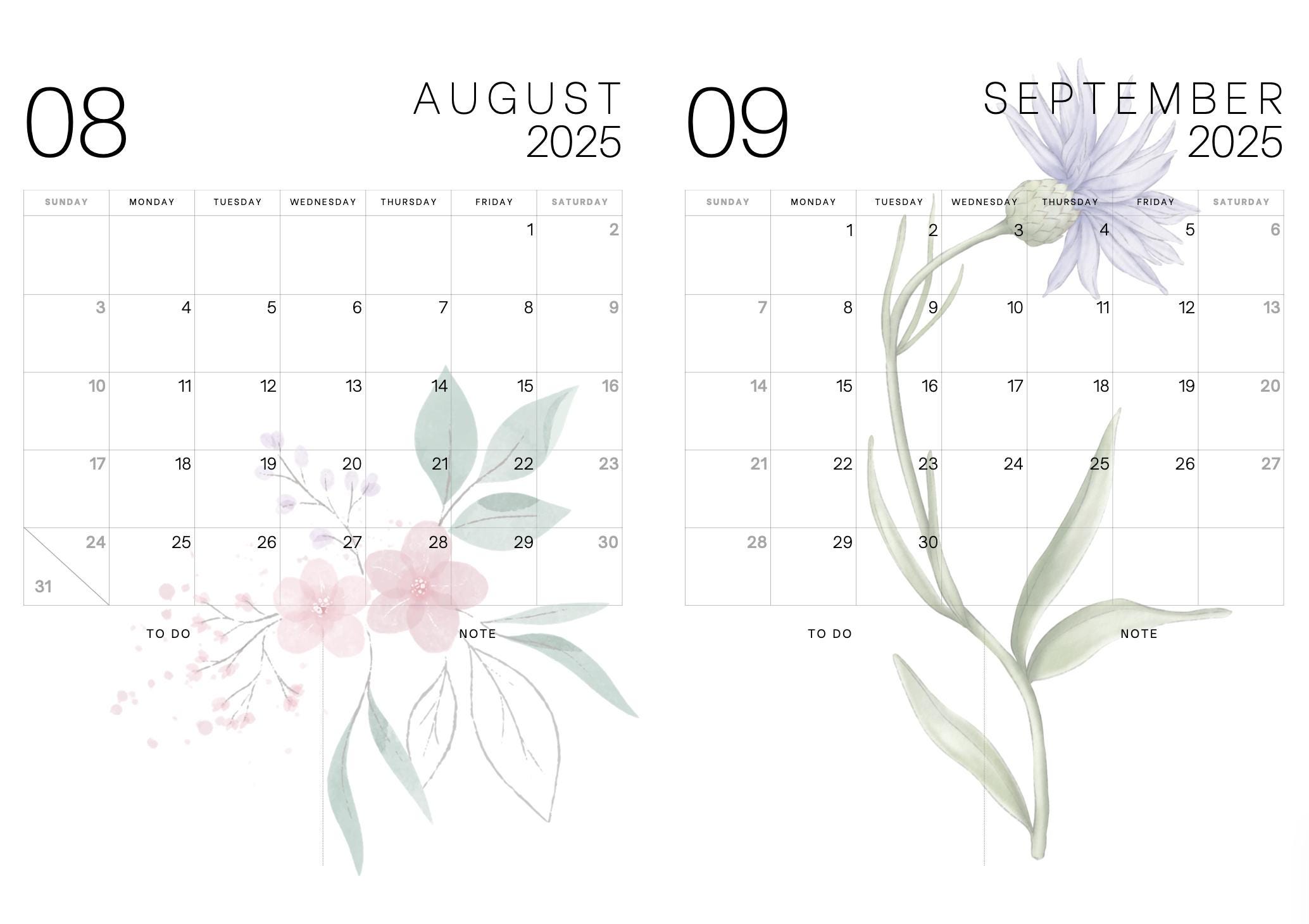 2025 in Full Bloom: Your Floral Calendar | Calendar Template | 2025 ...