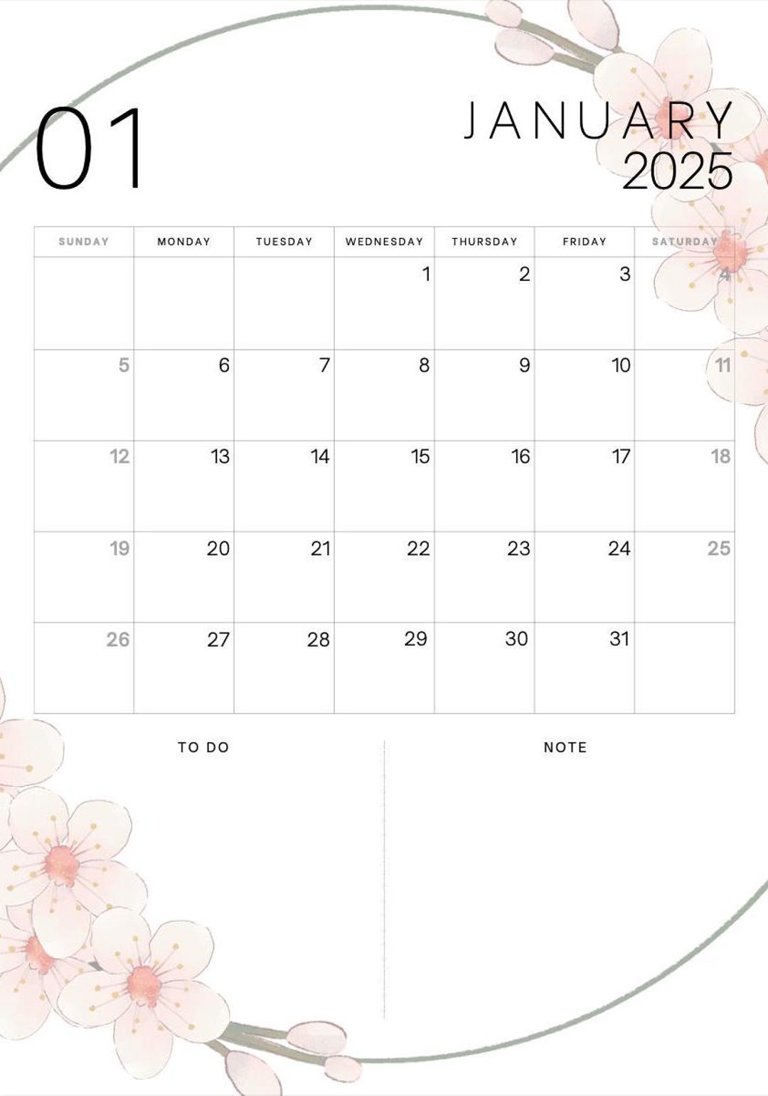 Floral Frame Calendar | Flowery Inspired Design | Calendar Template ...