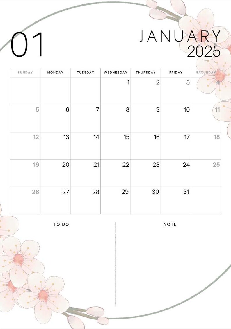 Floral Frame Calendar | Flowery Inspired Design | Calendar Template ...