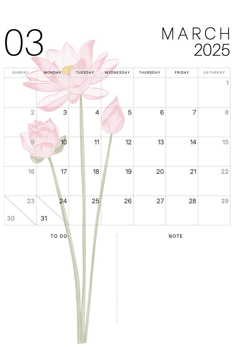 2025 in Full Bloom: Your Floral Calendar | Calendar Template | 2025 ...
