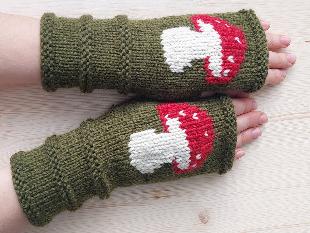 Mushroom Fingerless Gloves Arm Warmers Wrist Warmers - Etsy