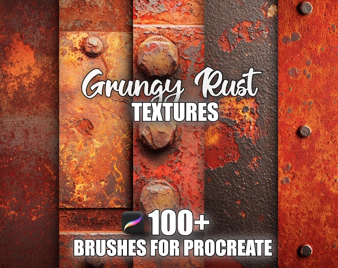 Realistic Rust Surface Procreate Brushes, 150 Metallic Grime Effect ...