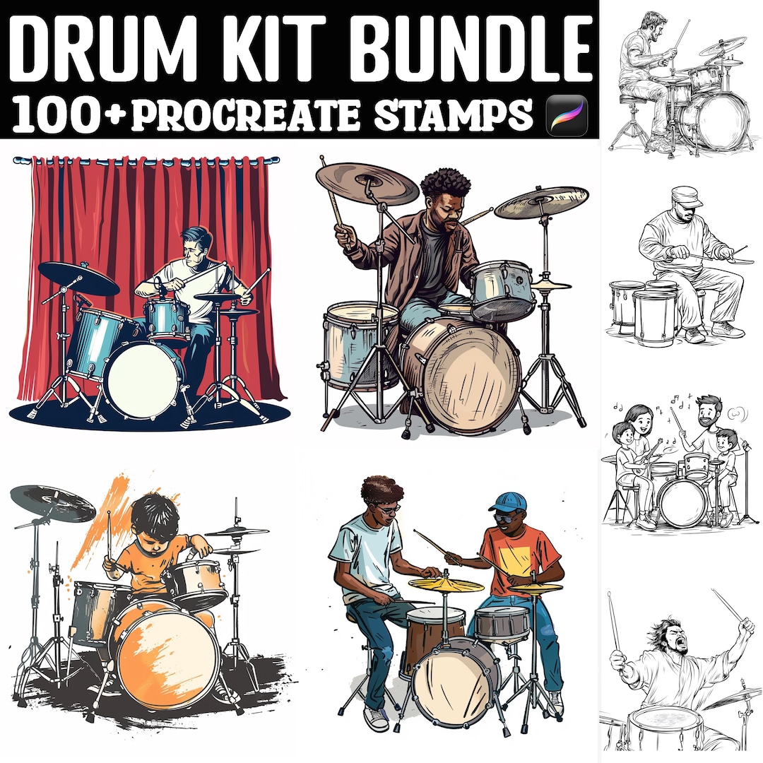 100+ Drum Kit Procreate Stamps | Procreate Brushes | Instant Digital Download - Etsy