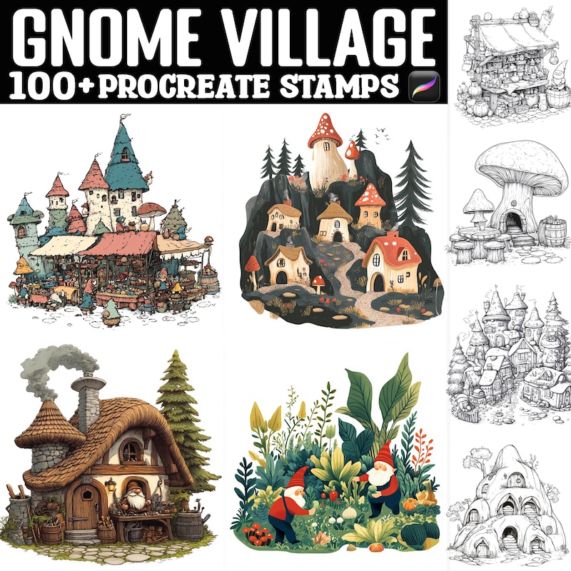 Gnome Digital Stamps - Etsy