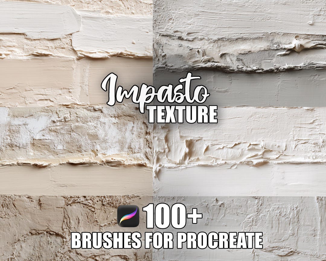 Impasto Texture Procreate Brushes: 100+ Seamless Oil Paint Stamps ...