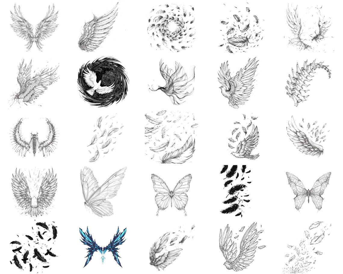 100+ Fallen Angel Wings Procreate Stamps | Procreate Brushes | Instant ...
