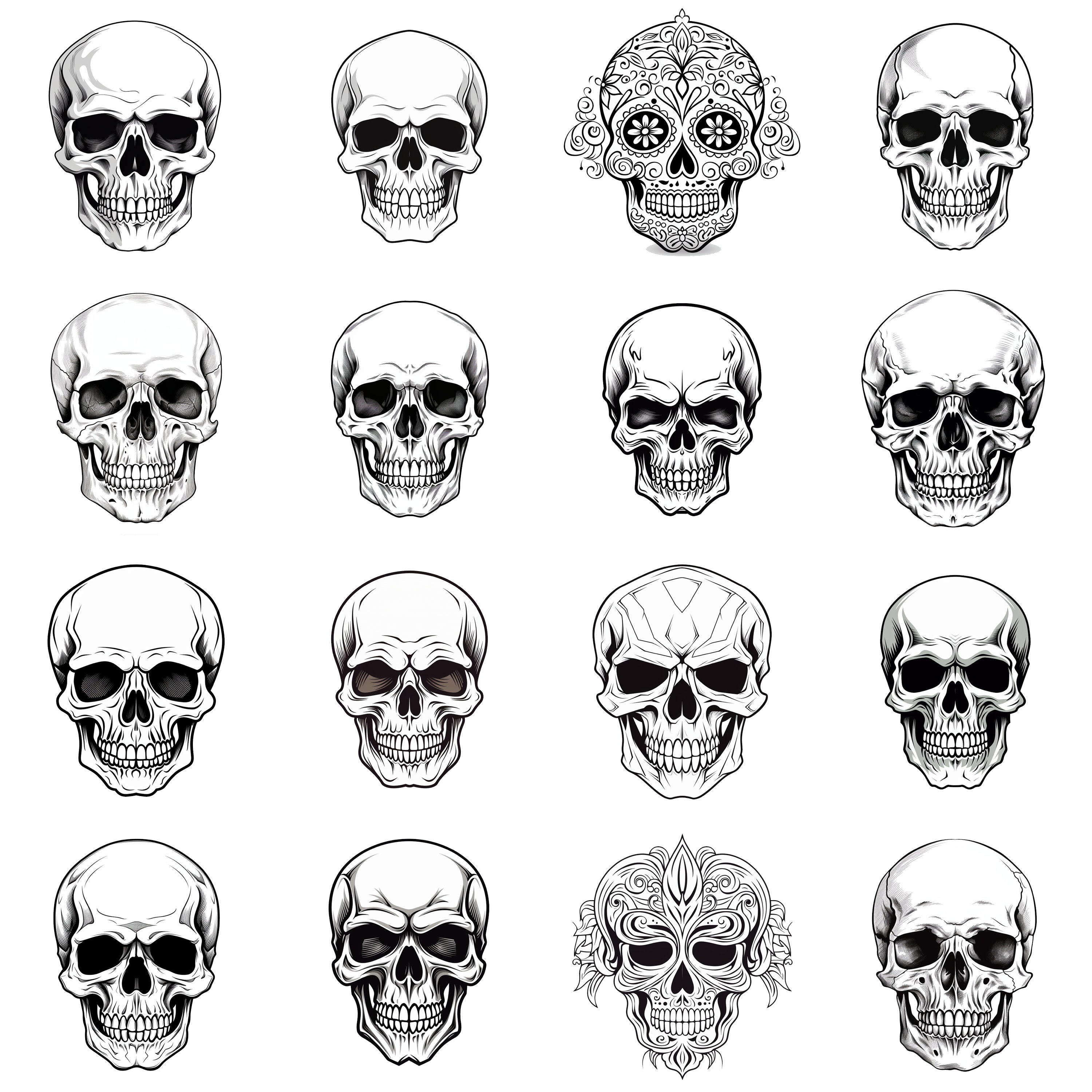 100 Procreate Skull Stamps Skull Guides Instant Digital Download - Etsy