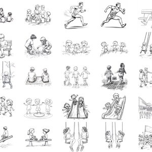 100+ School Playground Stamps | Procreate Brushes | Instant Digital ...