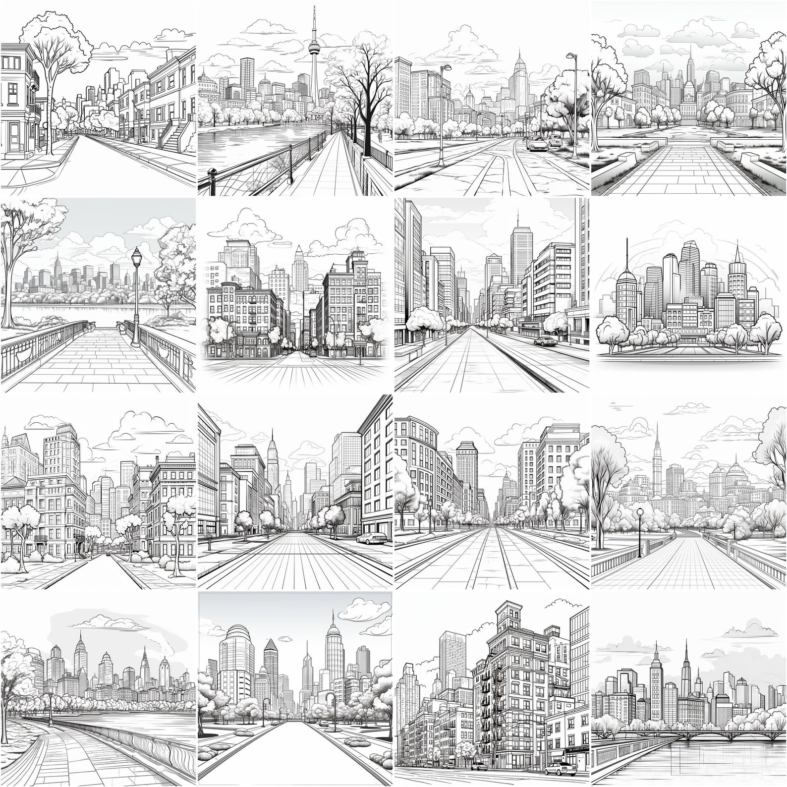 City View Procreate Stamps: Urban Landscape Brush Set (digital Download ...