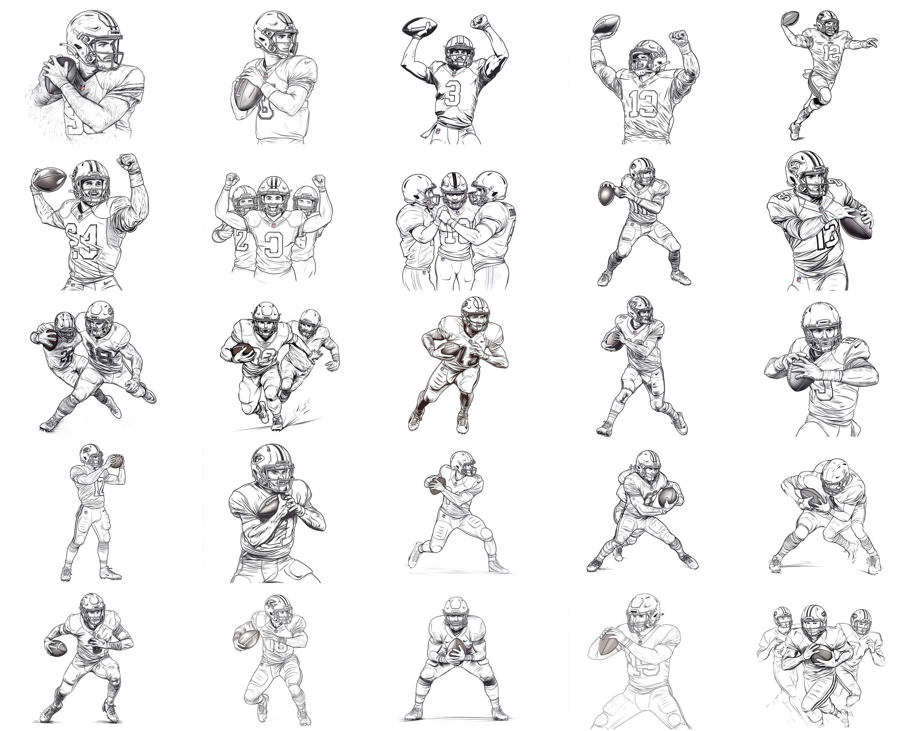 120+ Football Poses Procreate Stamps | Procreate Brushes | Instant ...