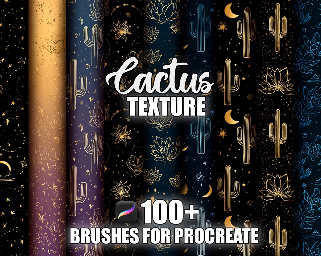 Cactus Texture Procreate Brushes: Seamless Botanical Patterns (digital ...