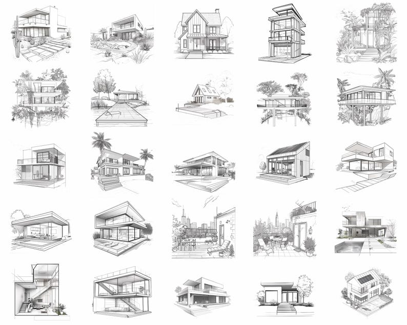 100+ Modern House Procreate Stamps | Procreate Brushes | Instant ...