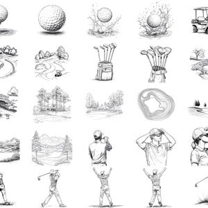 120+ Golf Bundle Procreate Stamps | Procreate Brushes | Instant Digital ...